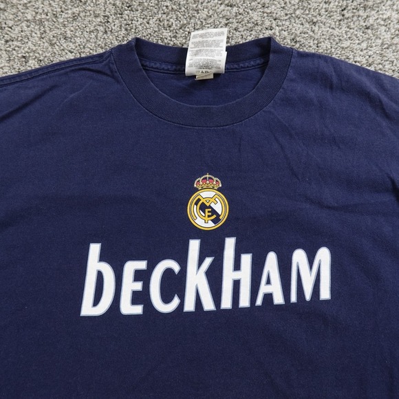 adidas | Shirts | Vtg David Beckham Shirt Mens L Blue Adidas Real ...